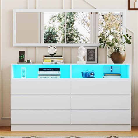 Gyfimoie Dresser For Bedroom With Full Length Mirror 48x16