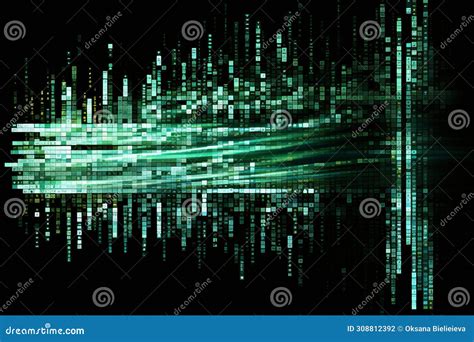 Digital Binary Data On Computer Screen Background With Abstract