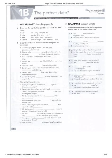 English File 4th Edition Pre Intermediate Workbook Pdf