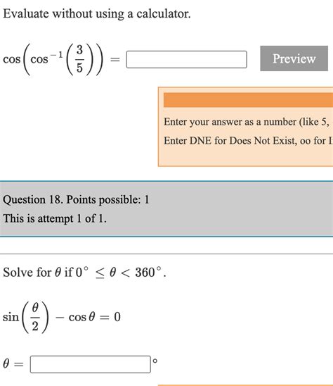 Solved Evaluate Without Using A Calculator Cos Cos Chegg