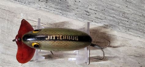 Fred Arbogast Jitterbug Green Scale Wwii Era Plastic Lip Antique Price Guide Details Page