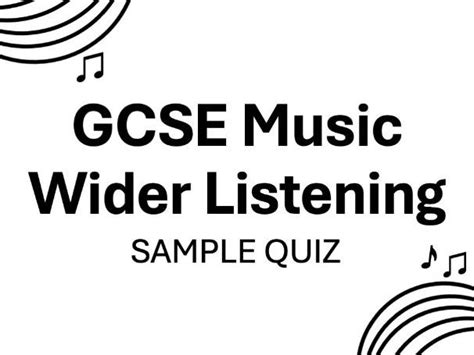 Gcse Music Wider Listening Quiz Sample Teaching Resources