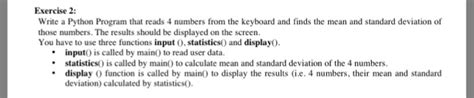 Solved Exercise 2 Write A Python Program That Reads 4