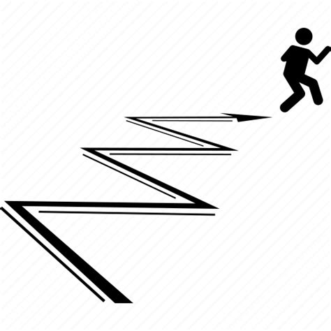 zigzag zig zag run move moving running direction icon download