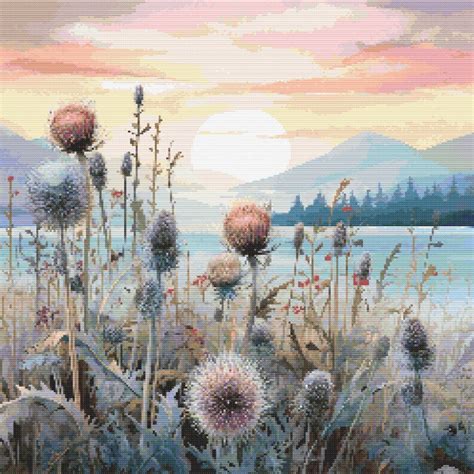 Wild Thistles Scene 4 Cross Stitch Pattern Digital Download Etsy