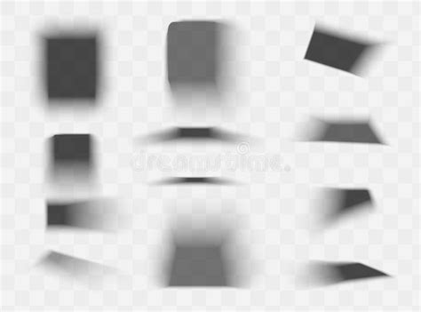 Vector Shadows Isolated Set Of Round And Square Shadow Effects Stock
