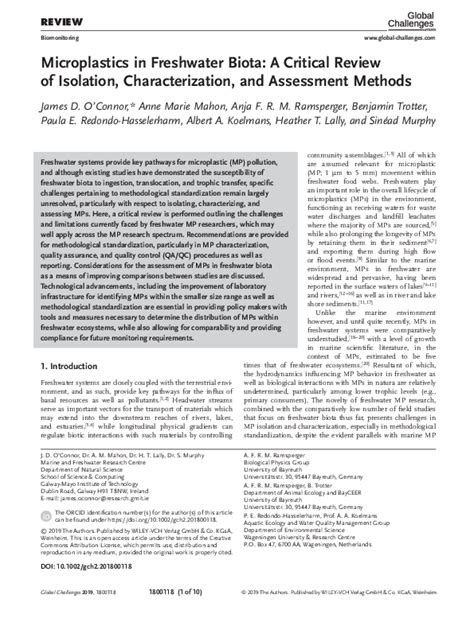 Pdf Microplastics In Freshwater Biota A Critical Review Of Isolation