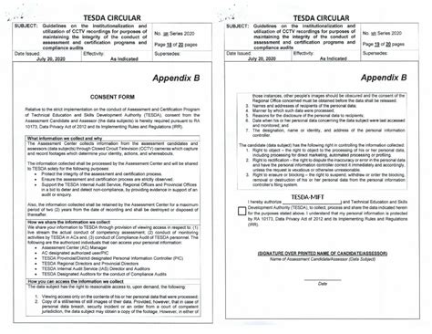 Tesda Cctv Consent Form For Assessment And Certification Programs Studocu
