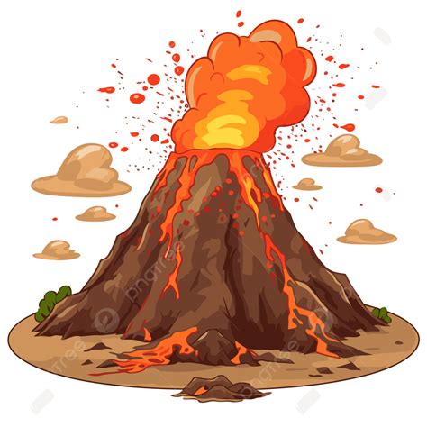 Nature Scene Of Volcano Eruption Dibujar Caricaturas Volcan Dibujo