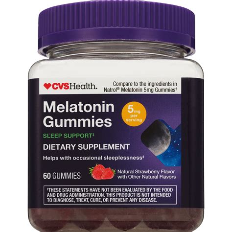 Cvs Health Melatonin Gummies 5mg Strawberry 60 Ct