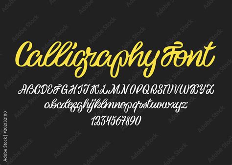 Calligraphic Vector Script Font Handwritten Brush Style Modern Calligraphy Cursive Typeface