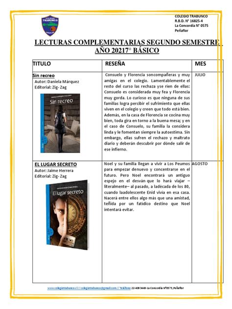 Lecturas Complementarias 7° Basico | PDF