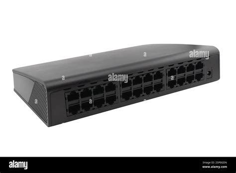 Networking Ethernet 24 Port Switch Isolated On White Background