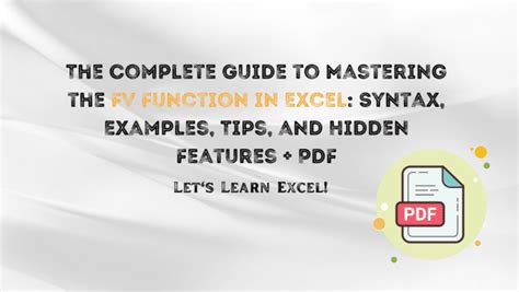 the complete guide to mastering the fv function in excel syntax