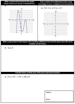 Polynomial Functions Algebra Unit By Algebra Crazy TPT