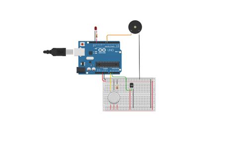 Circuit Design Alarm Kebakaran Tinkercad