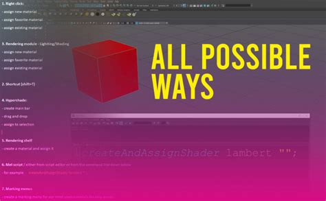 create and assign material in autodesk maya all possible ways