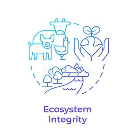 Ecosystem Integrity Blue Gradient Concept Icon Stock Illustration