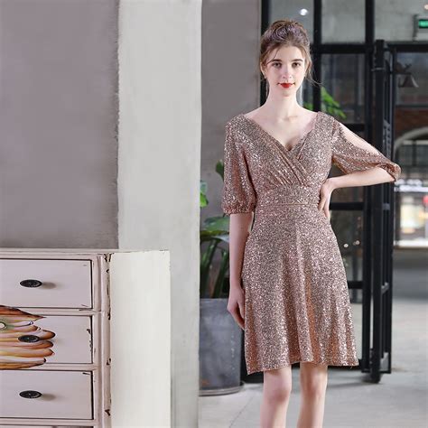 Womens Illusion Beaded Short Party Banquet Evening Dresses Clothing
