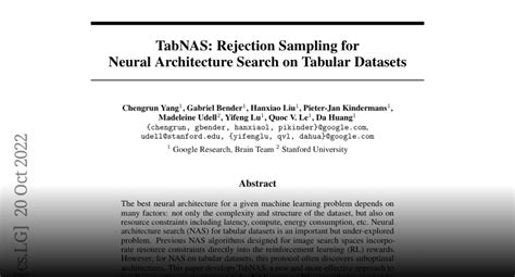 paper page tabnas rejection sampling for neural architecture search