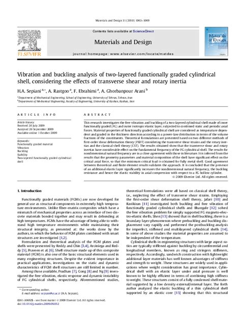 Pdf Vibration And Buckling Analysis Of Two Layered Functionally