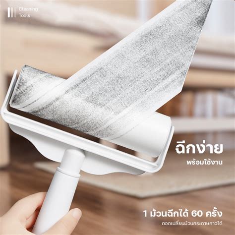 ลูกกลิ้งเก็บฝุ่น ลูกกลิ้งกระดาษกาว ที่กลิ้งกำจัดฝุ่นแบบยาว ลูกกลิ้งเก็บขน ยืดได้ ลูกกลิ้งขจัด