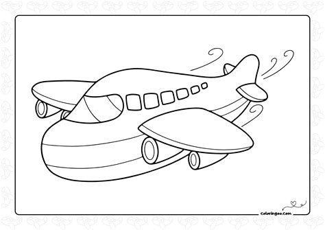 Cute Cartoon Plane Coloring Page