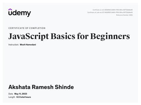 Akshata Shinde On Linkedin I Am Thrilled To Share That Ive Completed Javascript Basics For