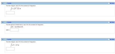 Solved Find The Integral Use C For The Constant Of