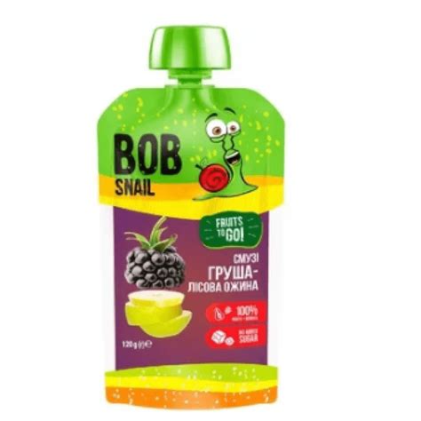 Смузі Bob Snail Груша Лісова ожина 120г