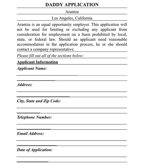 Arantza Fahnbulleh Creates Brilliant Daddy Application Form For Anyone Who Wants To Date Her