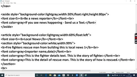 Sop4 Lesson 1 Semantictags Header Nav Aside Section Article Footer Tags Std Xii
