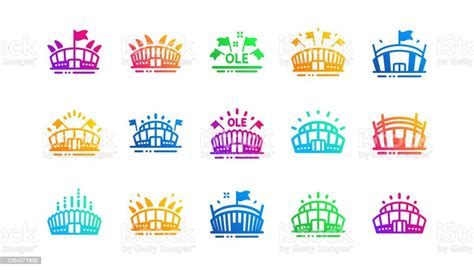스포츠 경기장 아이콘 올레 노래 아레나 축구 챔피언십 건축 클래식 세트 벡터 스타디움에 대한 스톡 벡터 아트 및 기타 이미지 스타디움 이벤트 0명 Istock