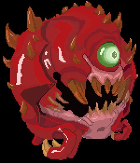 Cacodemon Doom Eternal Pixel Art Vinyl Sticker Etsy