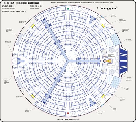 Star Trek Starship Deck Plans Uss Enterprise Tos Profile