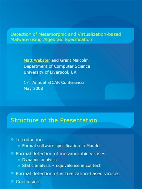 Pdf Detection Of Metamorphic And Virtualization Based Malware Using