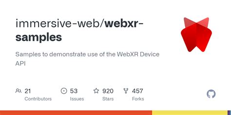Github Immersive Webwebxr Samples Samples To Demonstrate Use Of The
