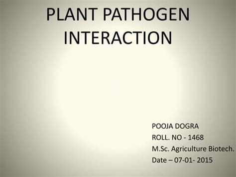 Host Pathogen Interactions Ppt