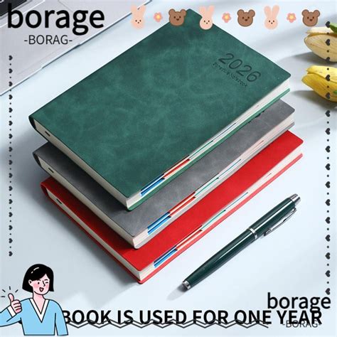 Borage 2026 Agenda Book Planner Reminder Textured Pu Schedule Book