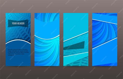 Premium Vector Set Of Vertical Web Banner Layout Background08