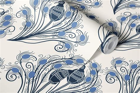 Blue Peacock Feather Wallpaper For Elegant Decor