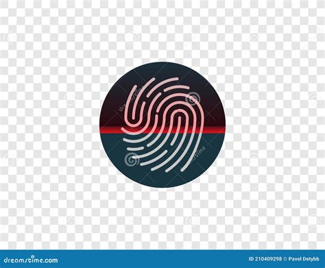 Biometric Data Fingerprint Scan Vector Illustration Design Stock