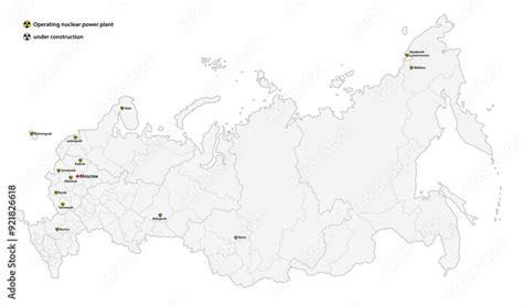 Map Of Operating Russian Nuclear Power Plants Stock Vector Adobe Stock