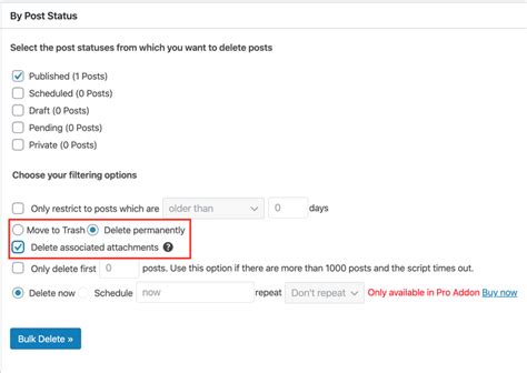 Bulk Delete Attachments Bulk WP