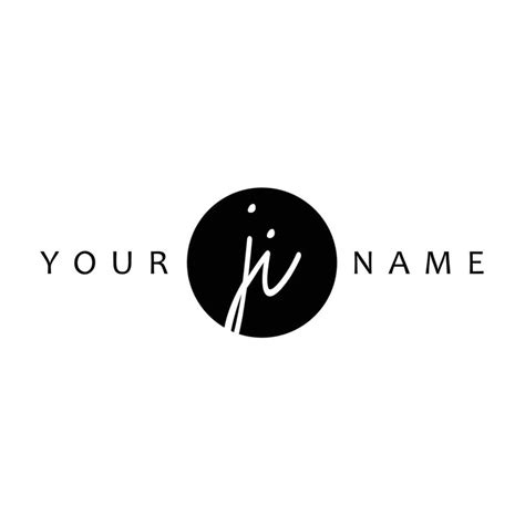 Ji Initial Handwriting In Circle Frame Template Design 32321067 Vector