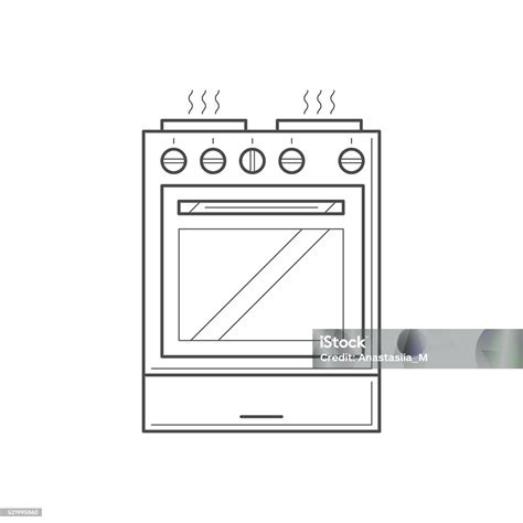 주방 오브젝트입니다 컨셉입니다여윔 라인 전기 조리기 가정 생활에 대한 스톡 벡터 아트 및 기타 이미지 가정 생활 단일 객체 벡터 Istock