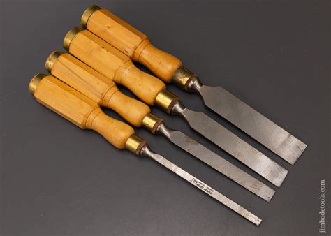 Mint Unused London Boxwood Handle Bench Chisels 108547 Jim Bode Tools