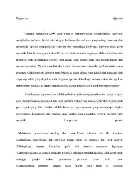 Pengertian Operator Pdf Komputer