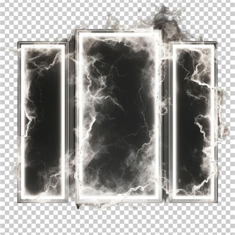 Premium Psd Lightning Frames Thunderbolt Effect Background On White Background