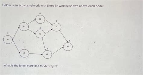 solved below is an activity network with times in weeks